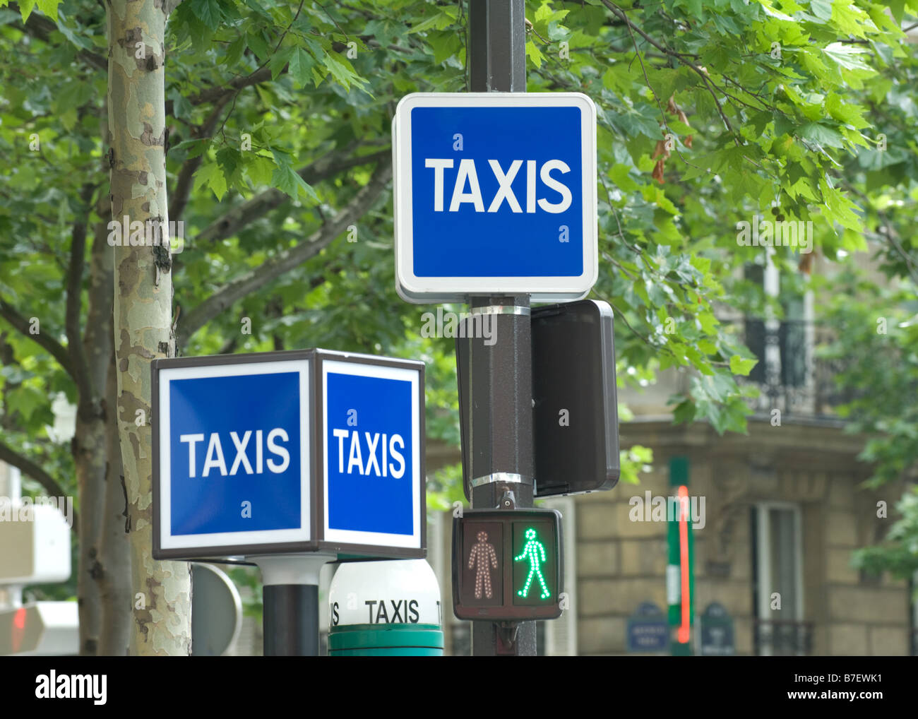 Taxi signs at a taxi rank in Paris, France Stock Photo - Alamy