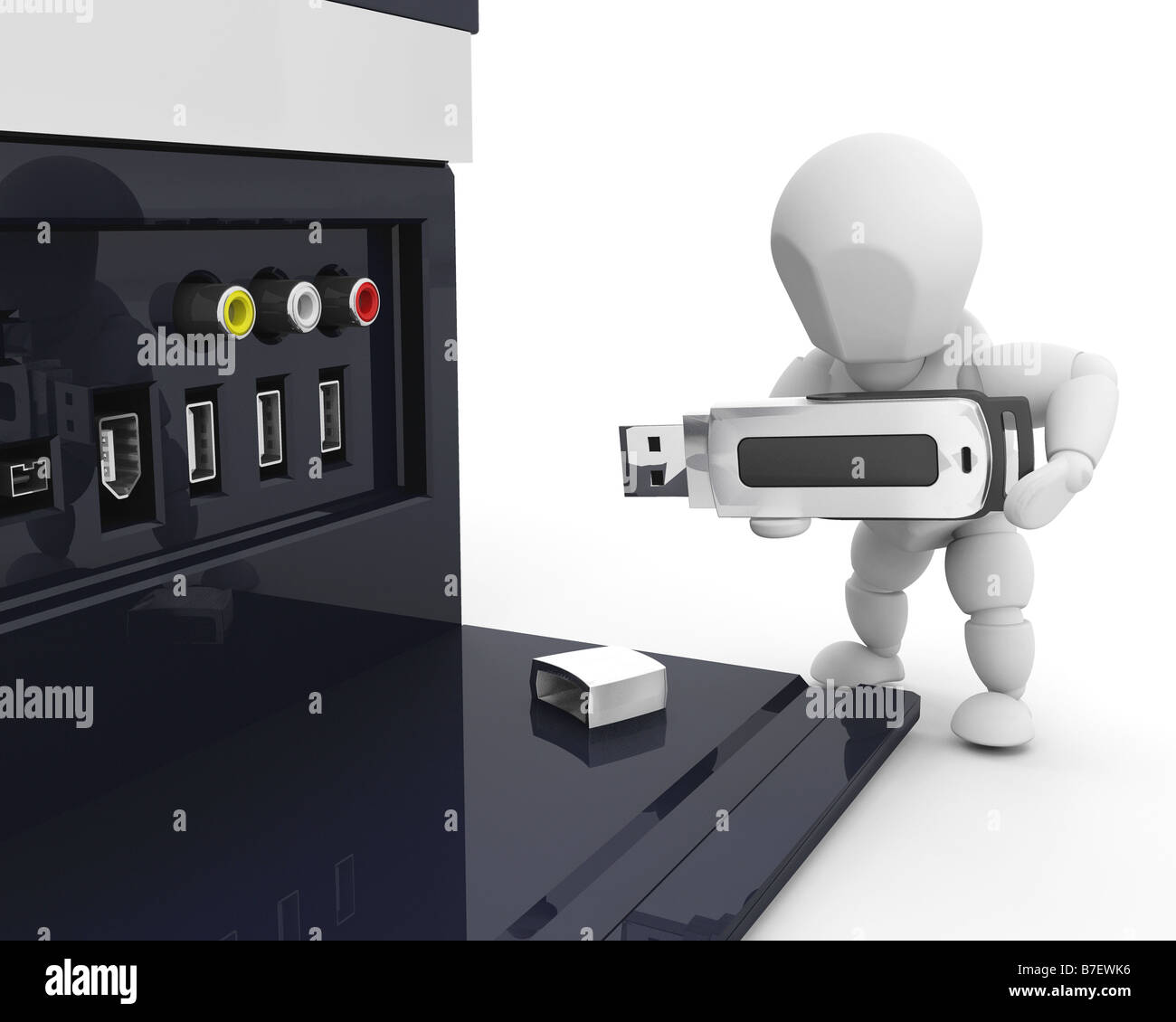 3D render of someone plugging in a USB pen Stock Photo - Alamy