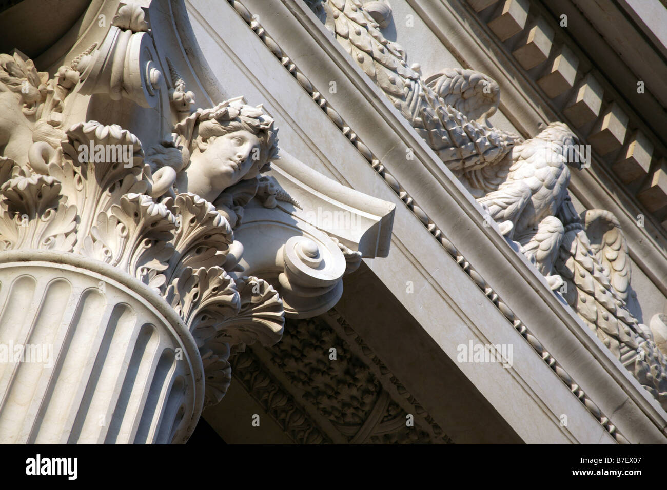 Beautiful overhead part of large marble column Stock Photo - Alamy
