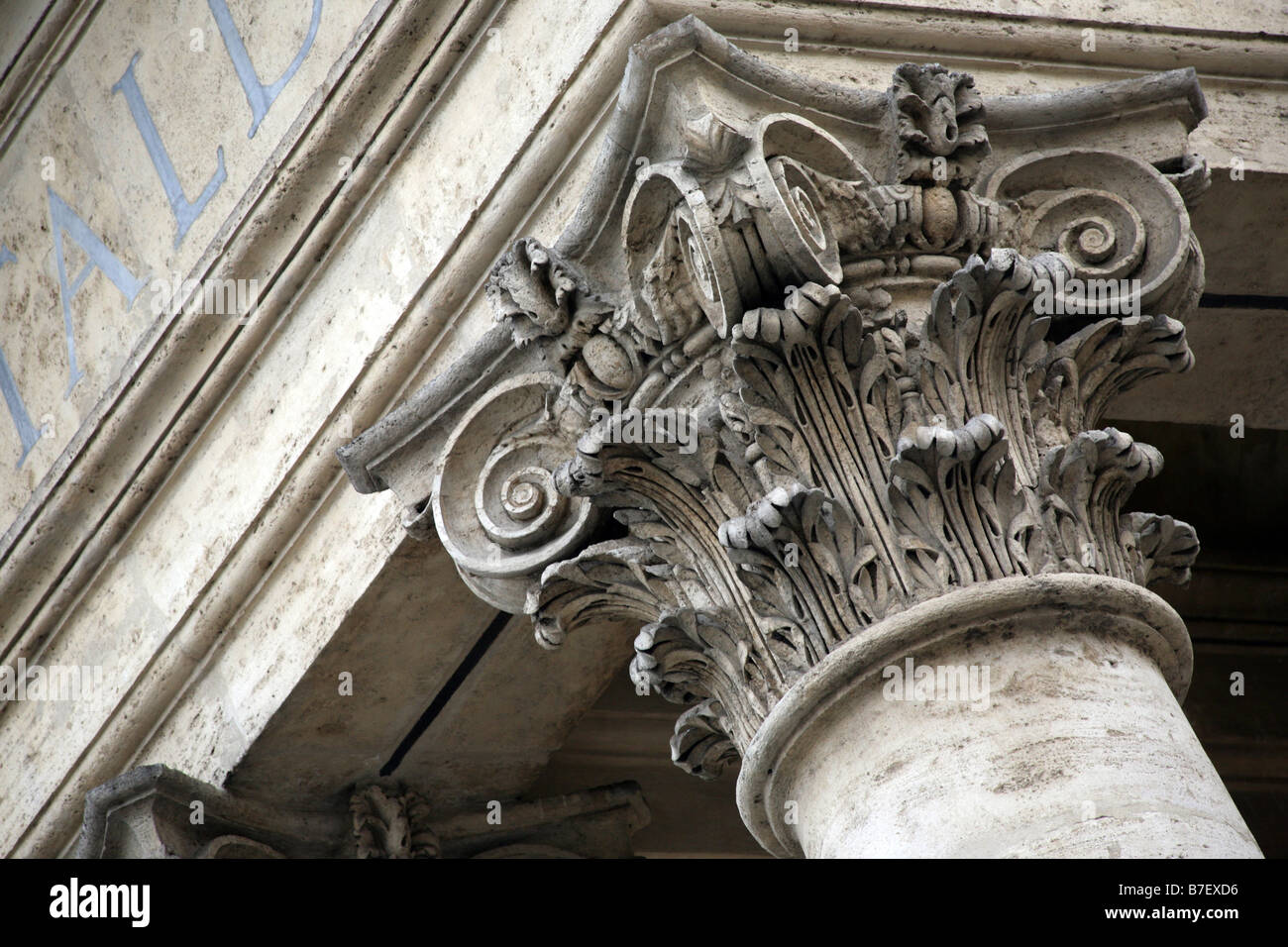 Beautiful overhead part of large marble column Stock Photo - Alamy