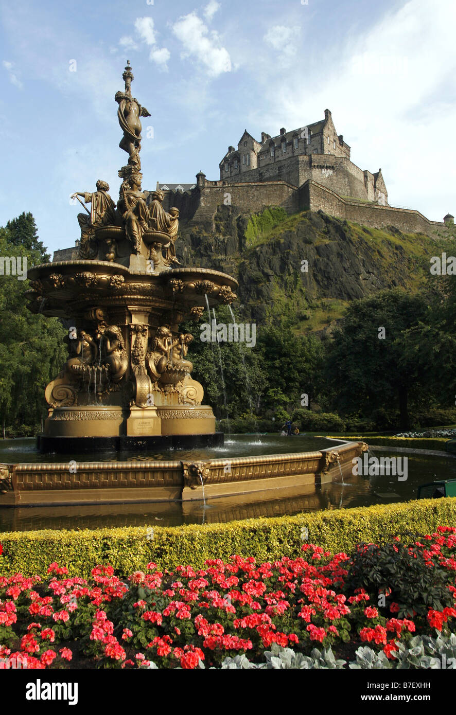 EDINBURGH CASTLE ROSS FOUNTAIN EDINBURGH CASTLE SCOTLAND EDINBURGH ...