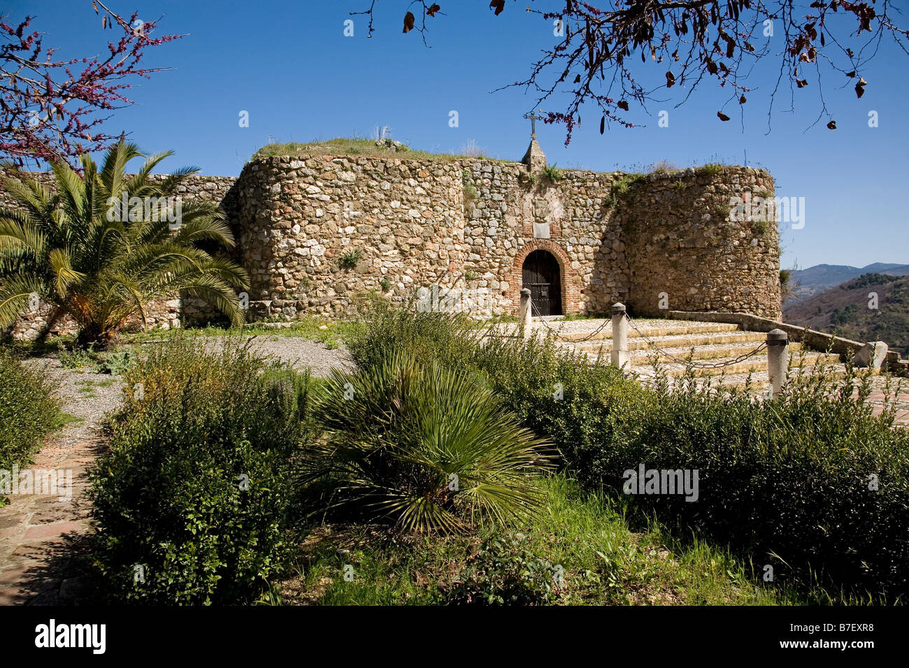 Arab castle Benadalid Valley Genal Serrania de Ronda Malaga Andalusia ...