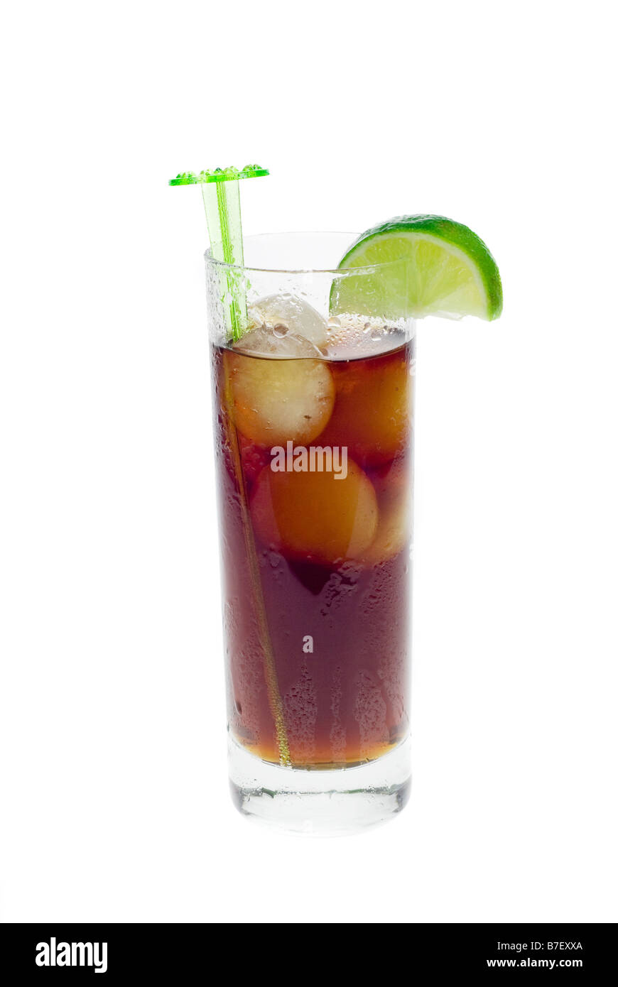ice cold cola mix drink isolated on a white background Stock Photo - Alamy
