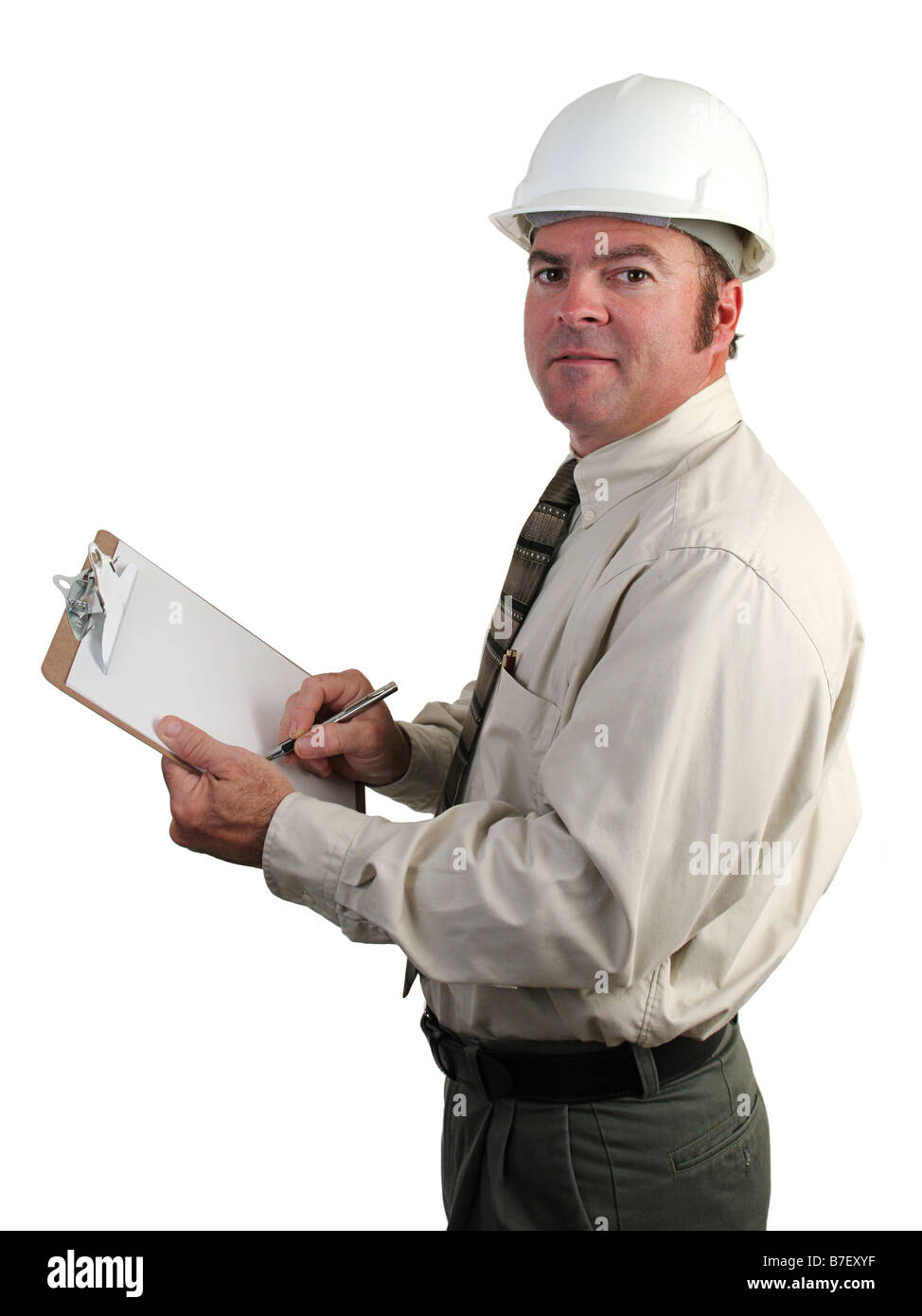 A construction engineer taking notes on the job Stock Photo - Alamy