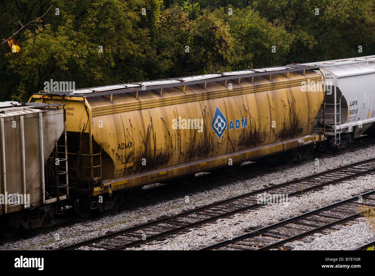 ADM Freight car parked in rail yard at White River Junction Vermont VT ...