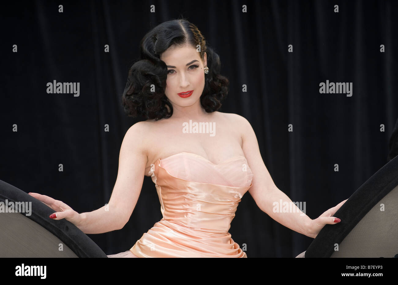 Dita von Teese launches her new Wonderbra collection in Covent Garden, London Stock Photo - Alamy
