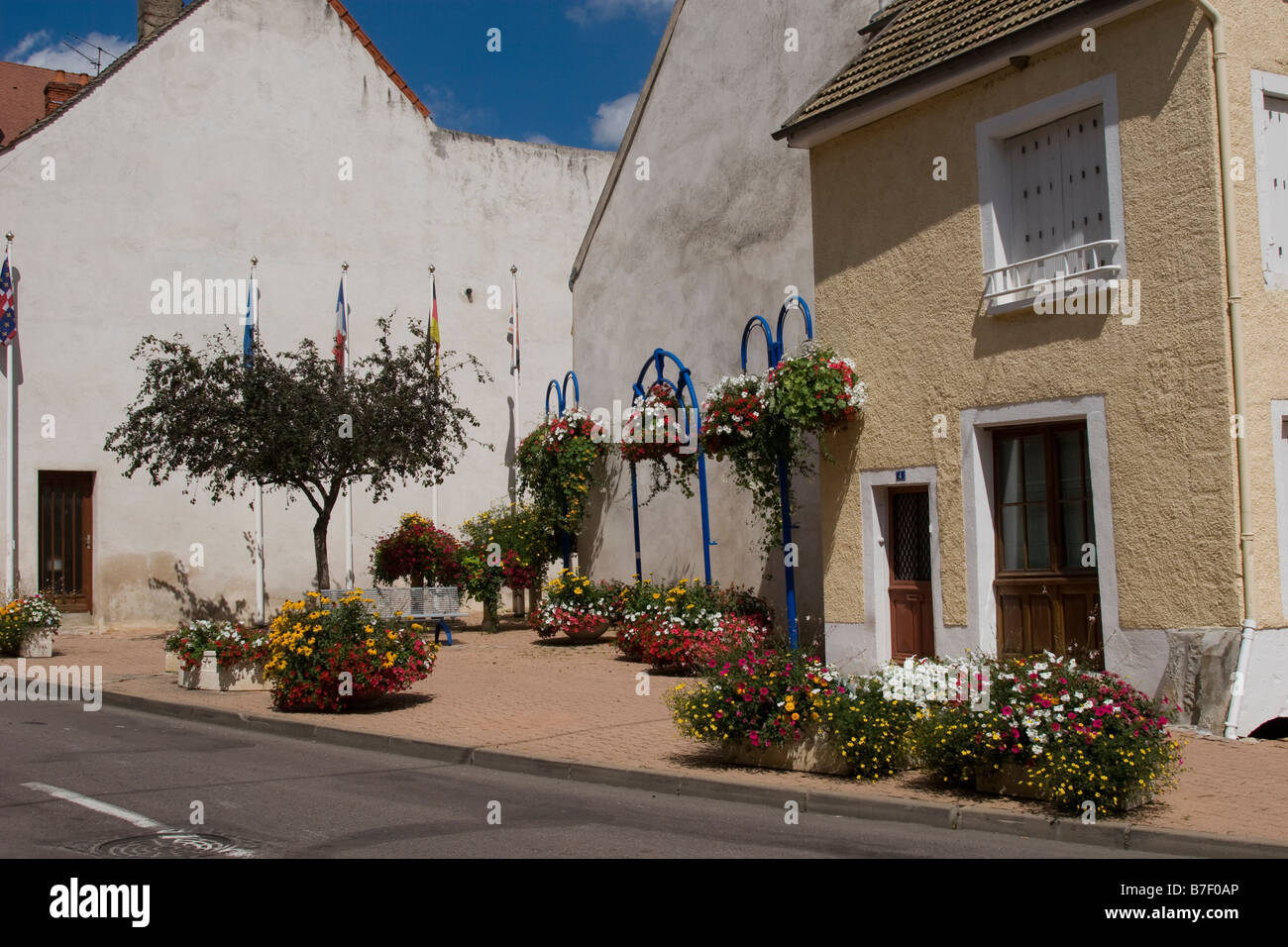 Roadside floral display Nolay France EU Stock Photo - Alamy