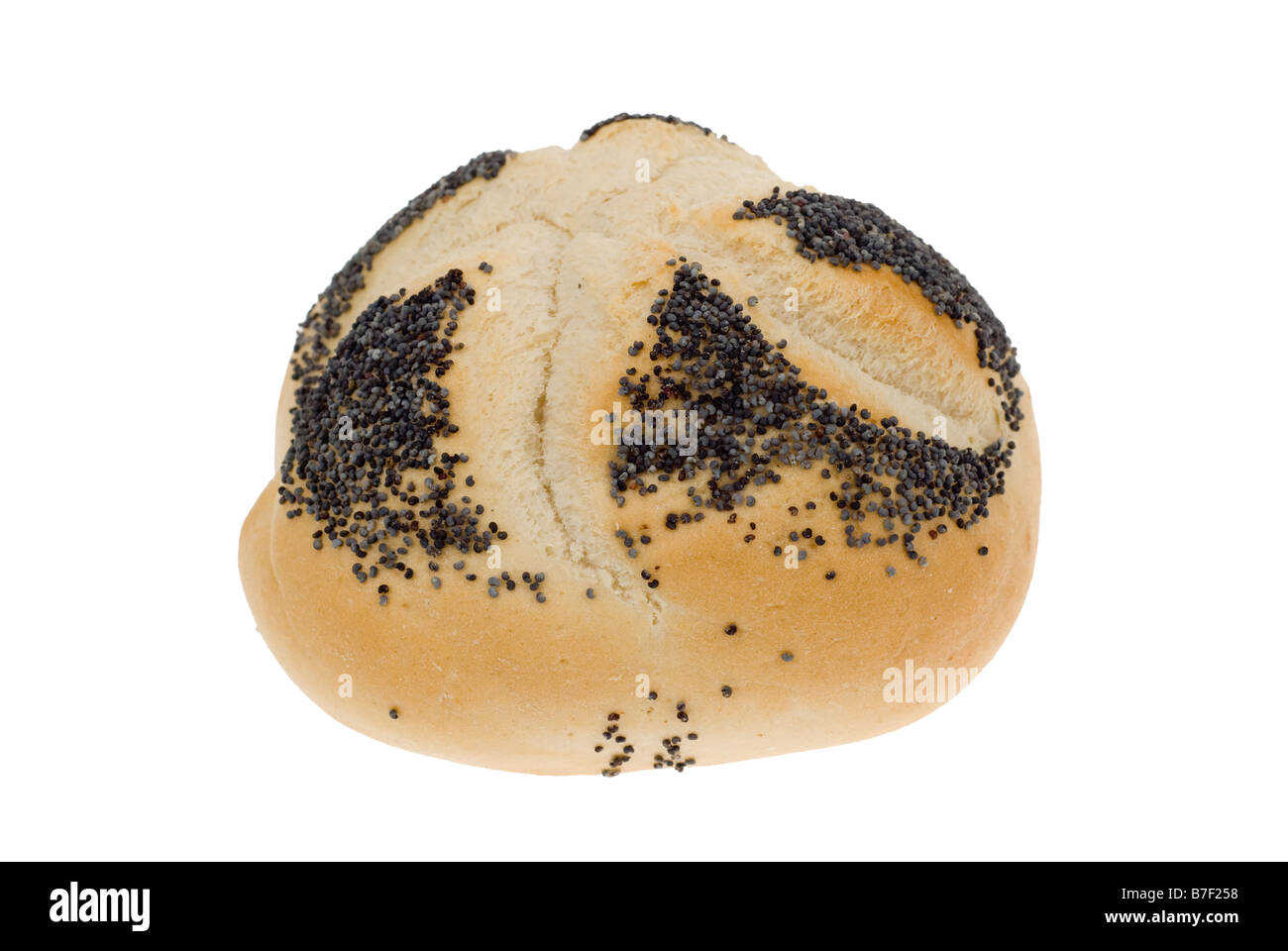 white bread bun with seeds isolated on a white background Stock Photo ...