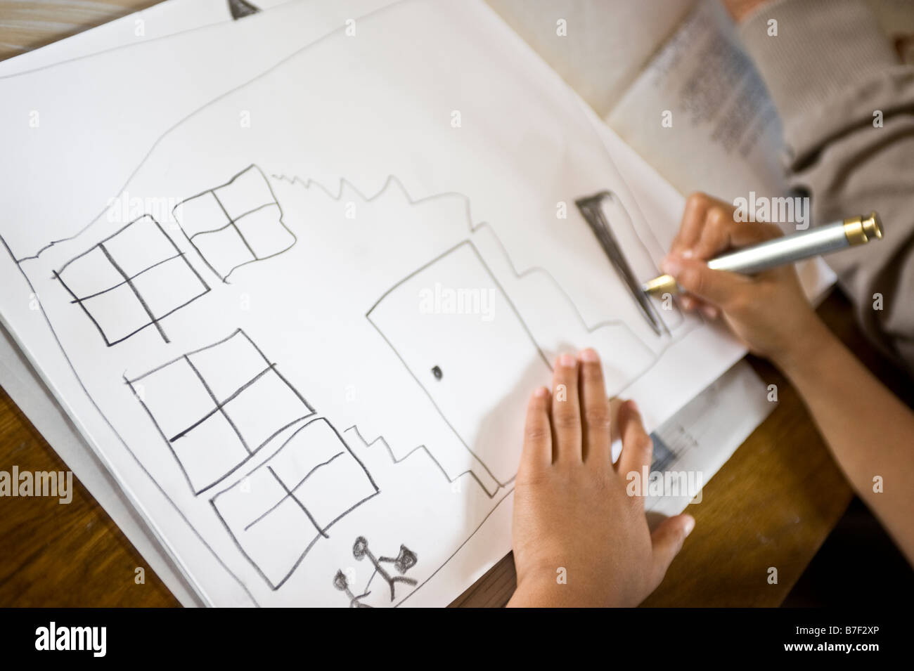 Child's hands drawing Stock Photo - Alamy