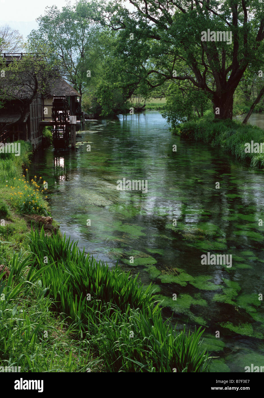 Water mill river azumino japan hi-res stock photography and images - Alamy