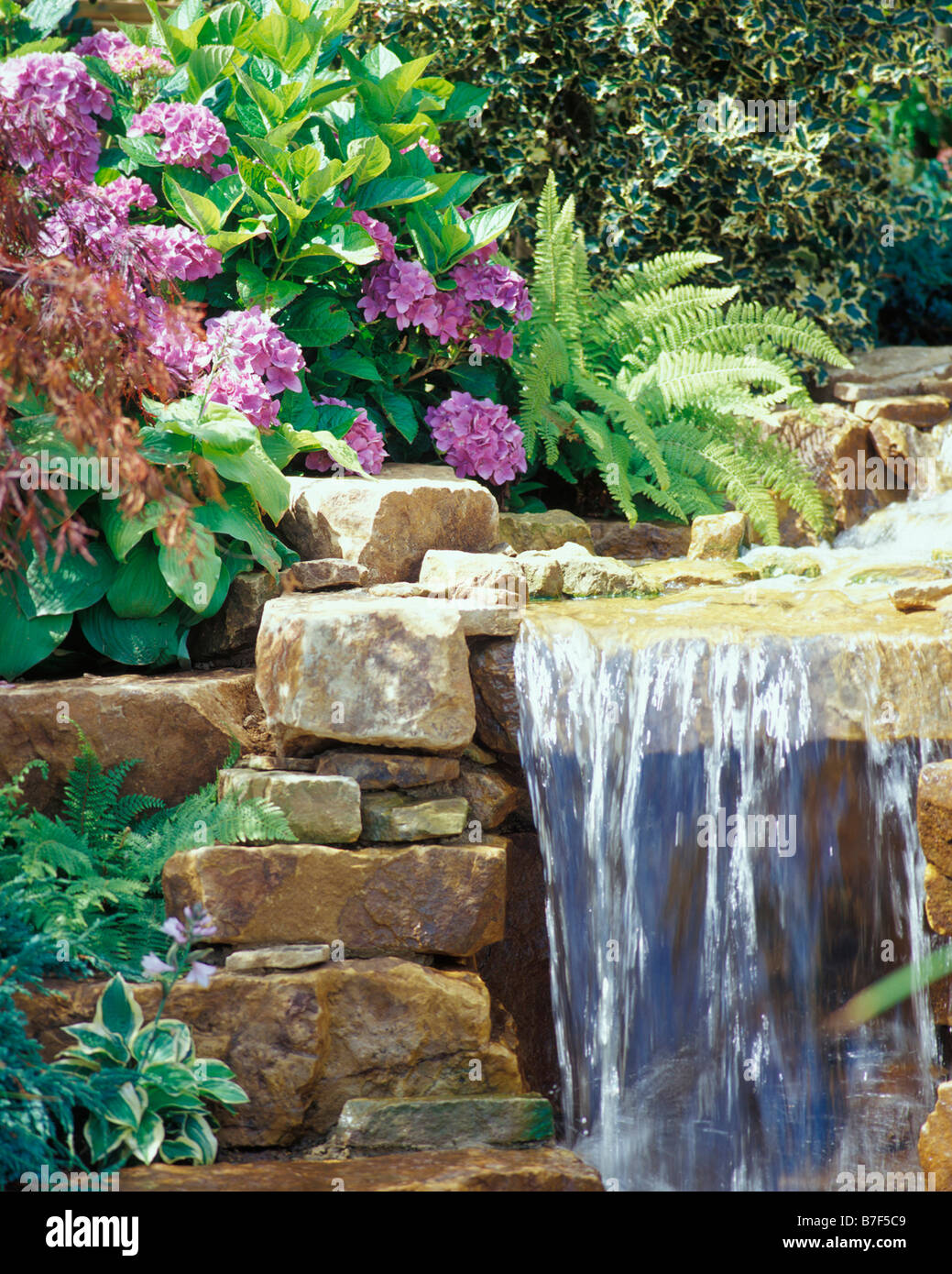 WATERFALL CONSTRUCTED FROM DRESSED STONE Stock Photo - Alamy