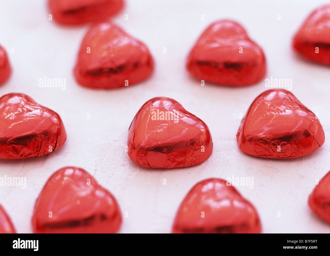 Heart-shaped chocolates (red Stock Photo - Alamy