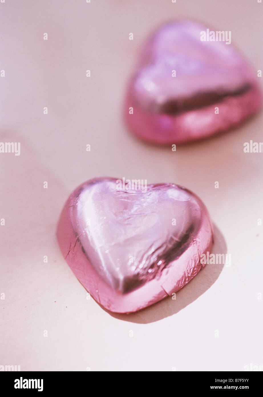 Heart-shaped chocolates (pink Stock Photo - Alamy