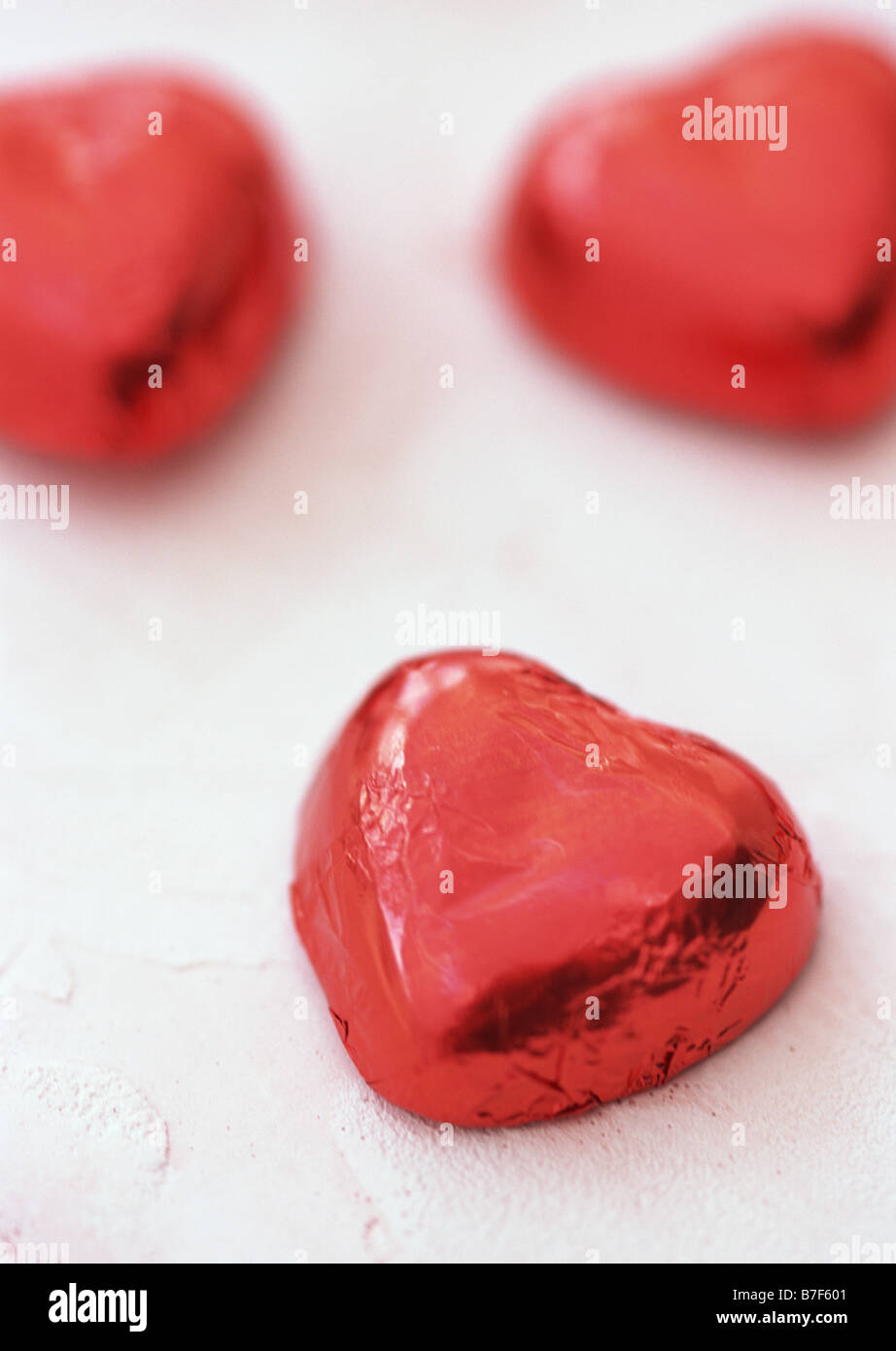 Heart-shaped chocolates (red Stock Photo - Alamy