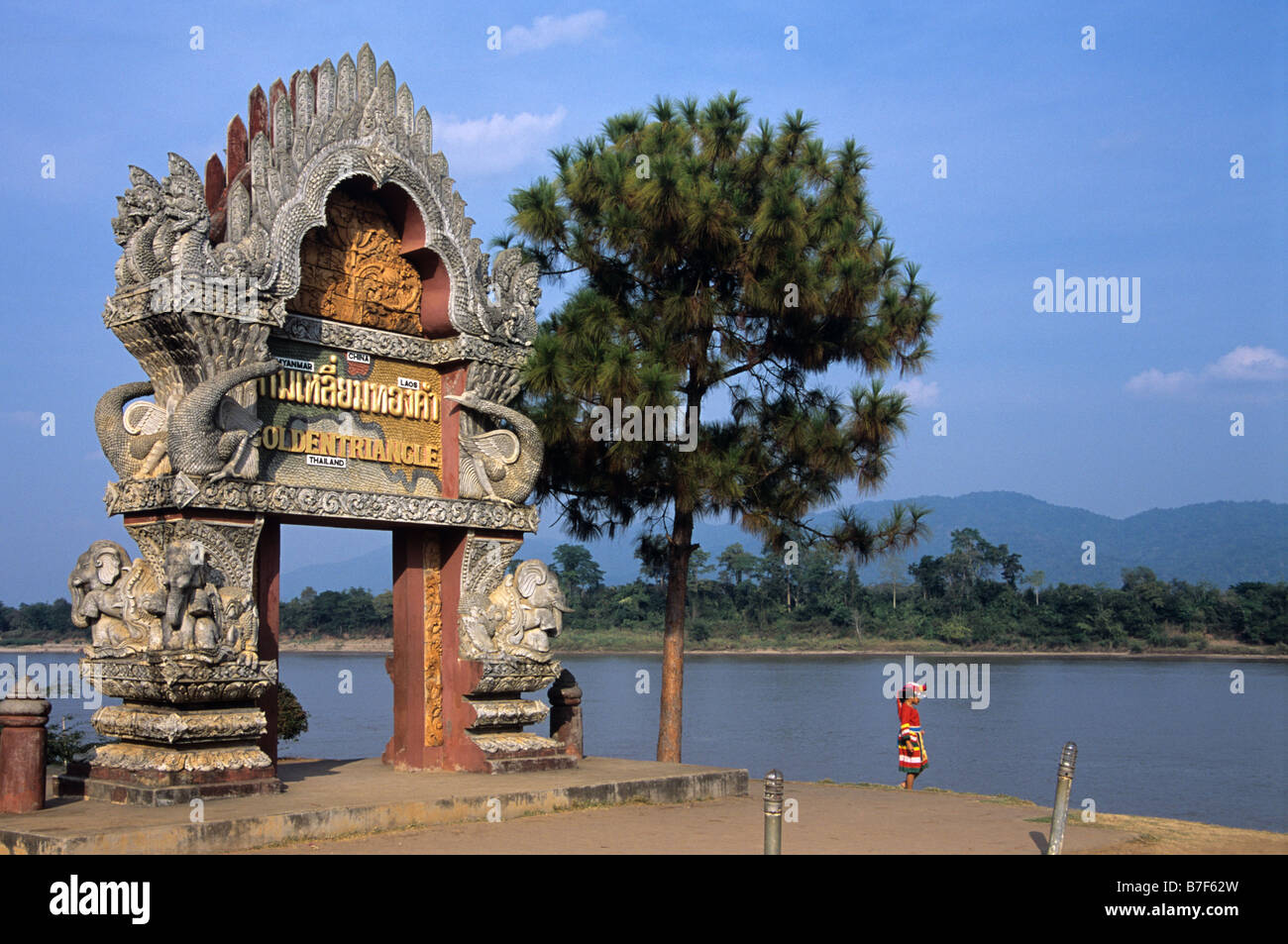 Golden Triangle Monument and Mekong River, at Junction of Burma, Laos ...