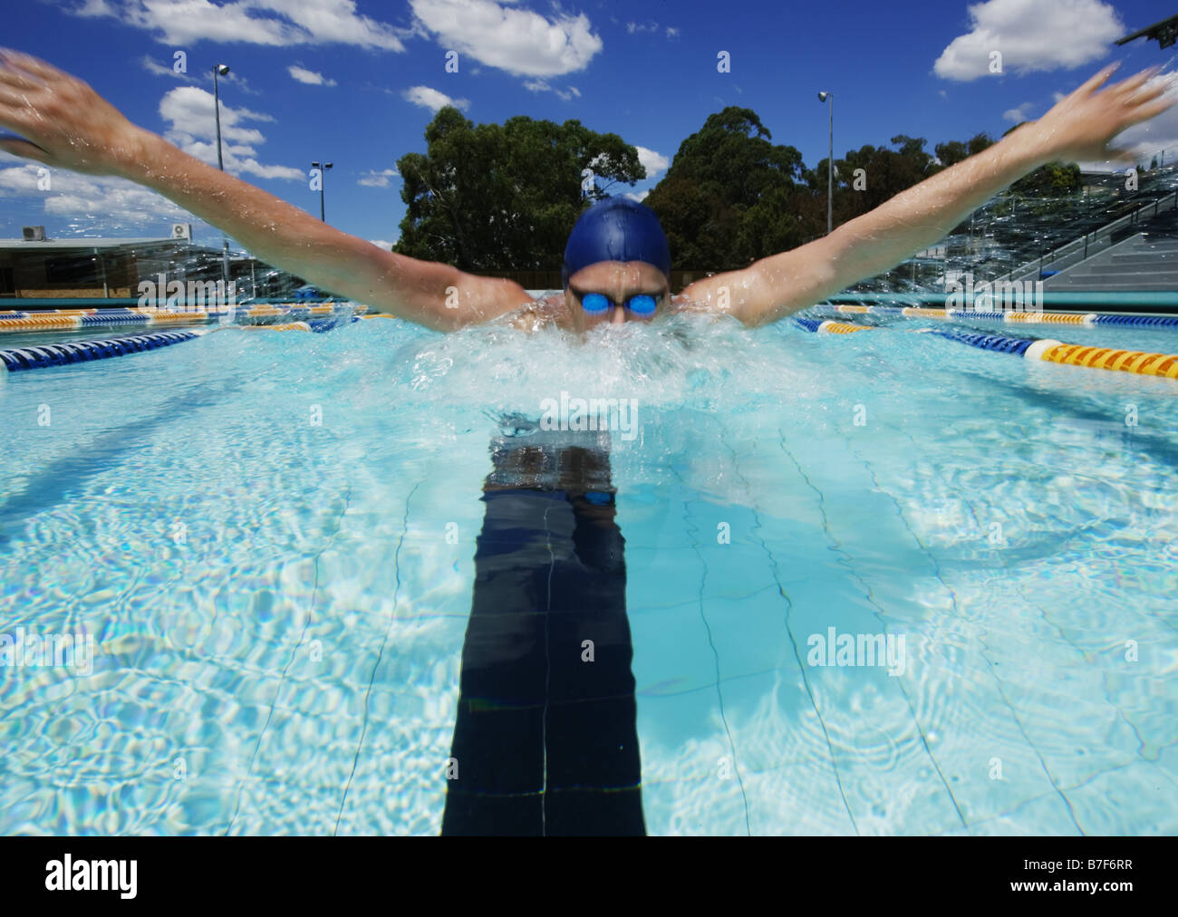 Male hand swimming in blue hi-res stock photography and images - Alamy
