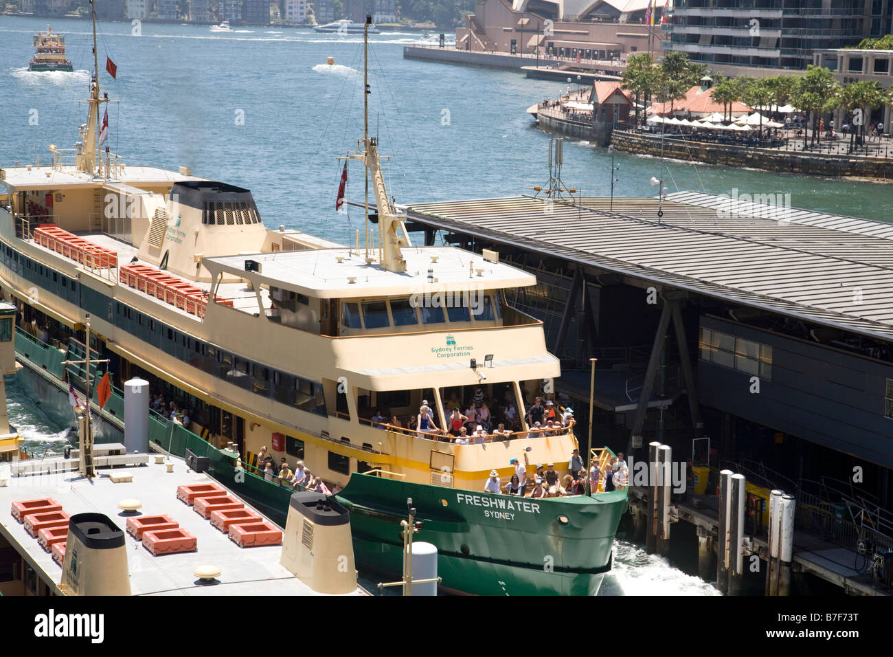 MV Freshwater the oldest ferry in the Sydney fleet at Circular Quay on ...