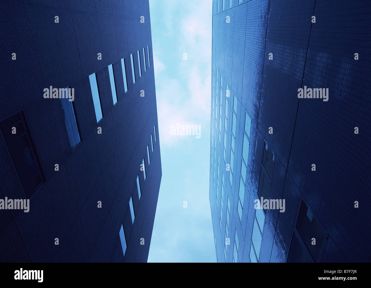 Valley between tall buildings Stock Photo - Alamy