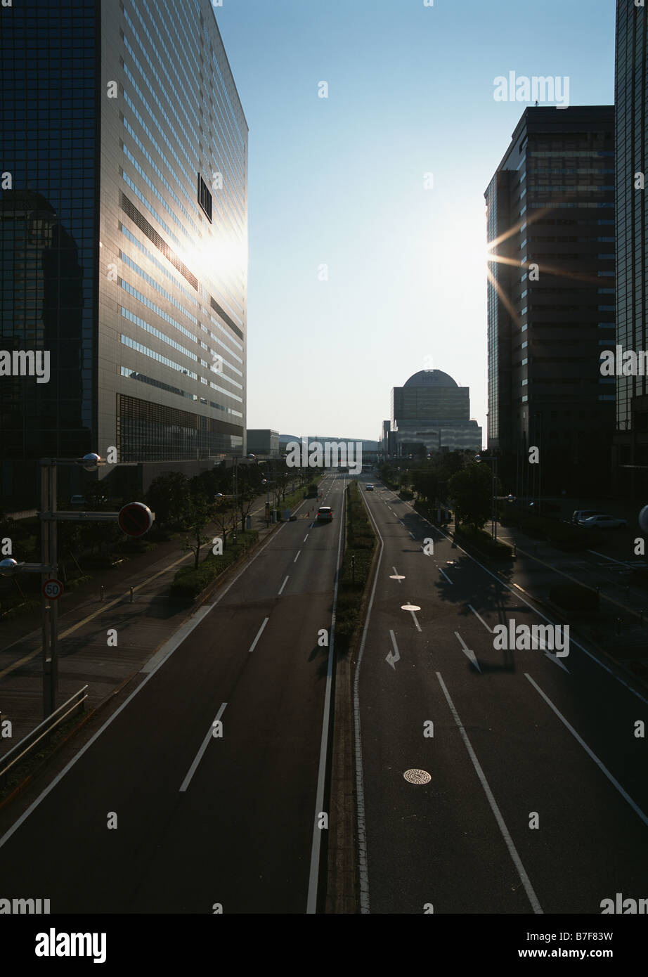 Office buildings and street Stock Photo - Alamy