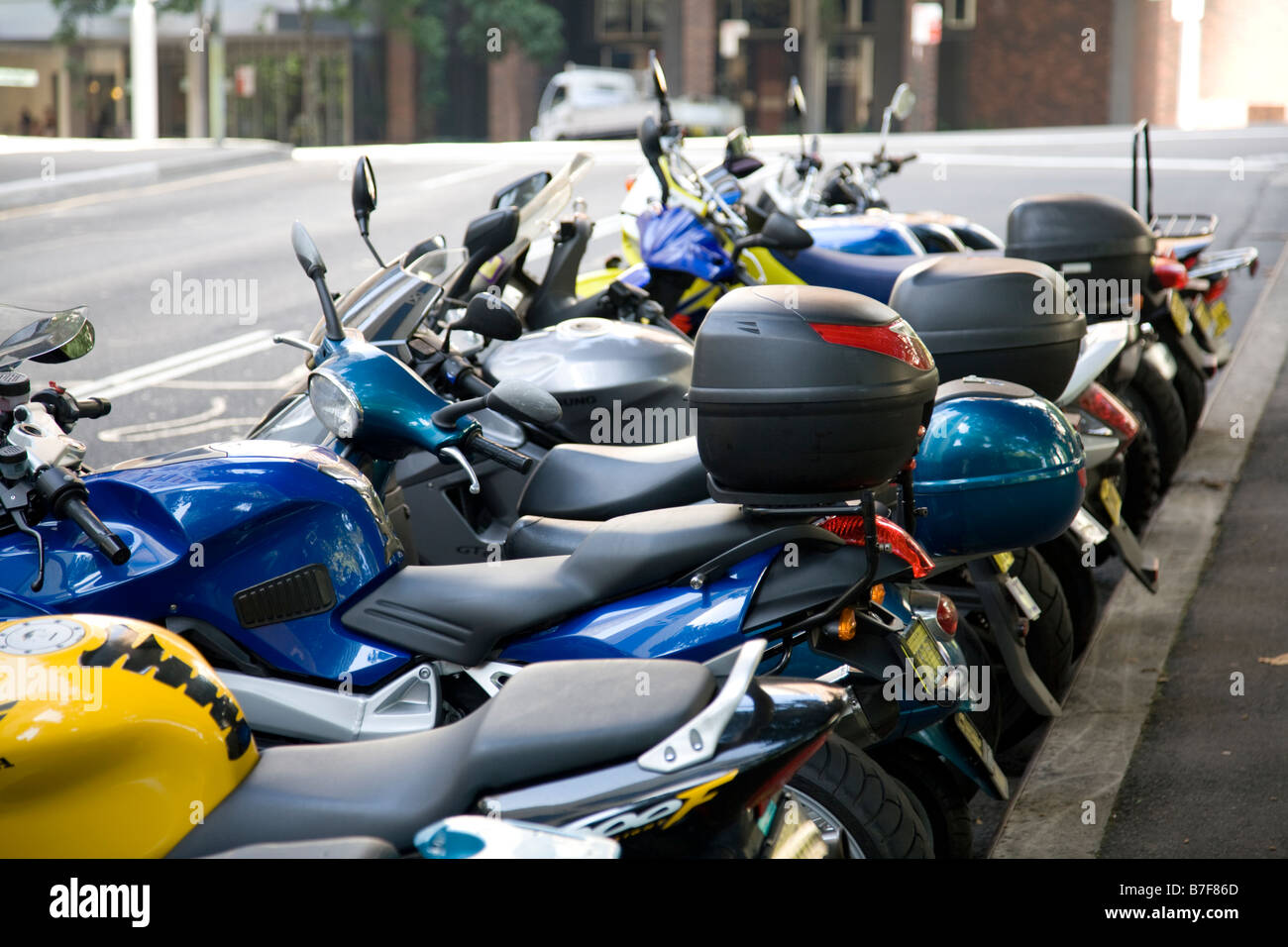 Motorbikes parking hi-res stock photography and images - Alamy