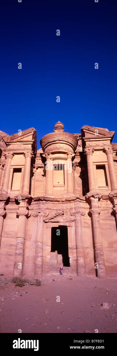 Vertical panoramic view of the Monastery (Ed Deir) at Petra's ancient ...