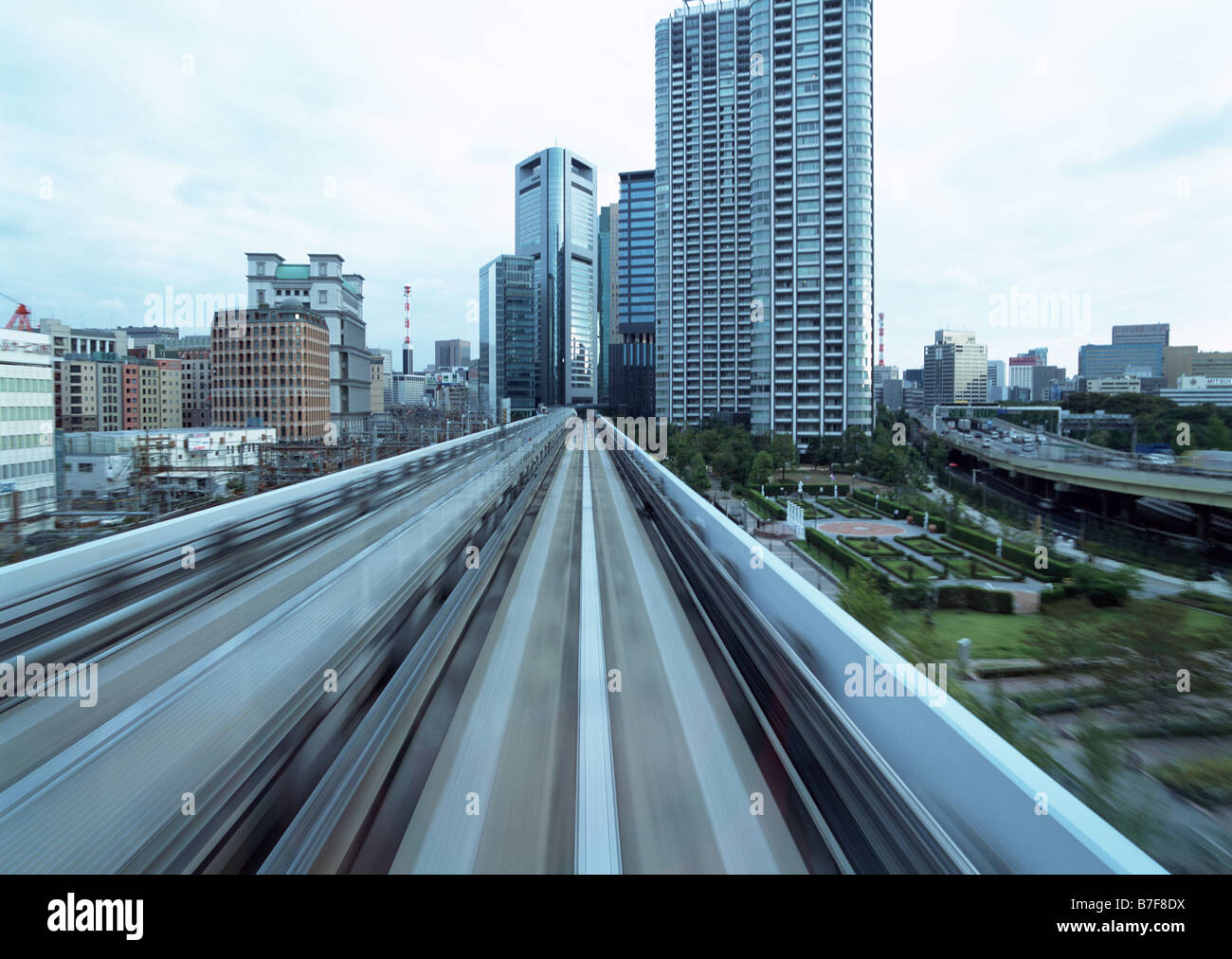 Railroad and buildings Stock Photo - Alamy