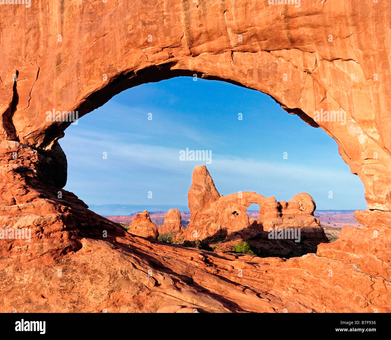 Arches National Park Turret Arch Sunrise with portion of North Window ...