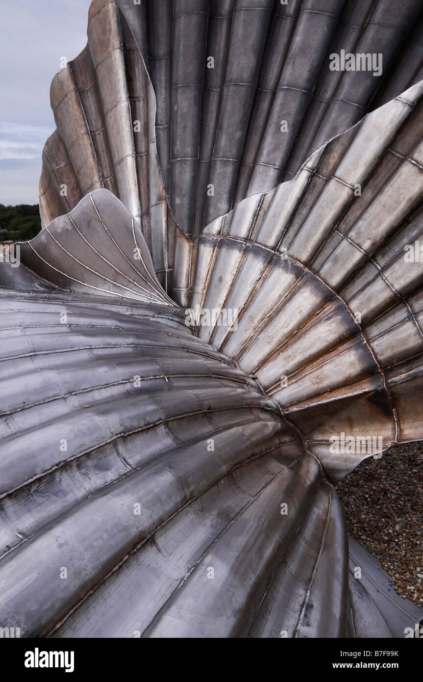 A close up detail of Maggie Hambling sculpture 'Scallop Shell' Stock ...