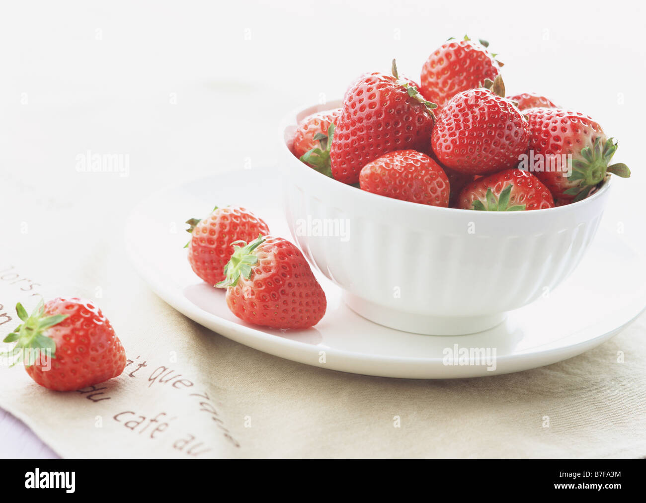 Strawberries in bowl Stock Photo - Alamy
