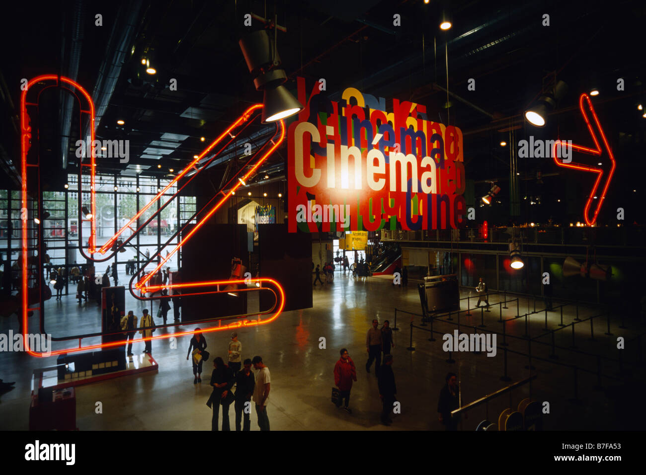 Paris France Pompidou Centre Interior Cinema sign Stock Photo - Alamy
