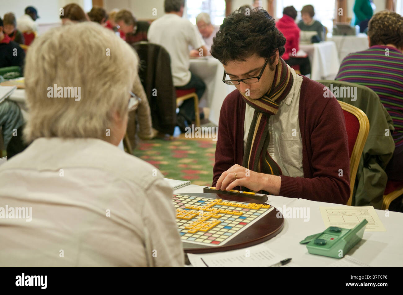 Players at a Scrabble Championship Stock Photo - Alamy