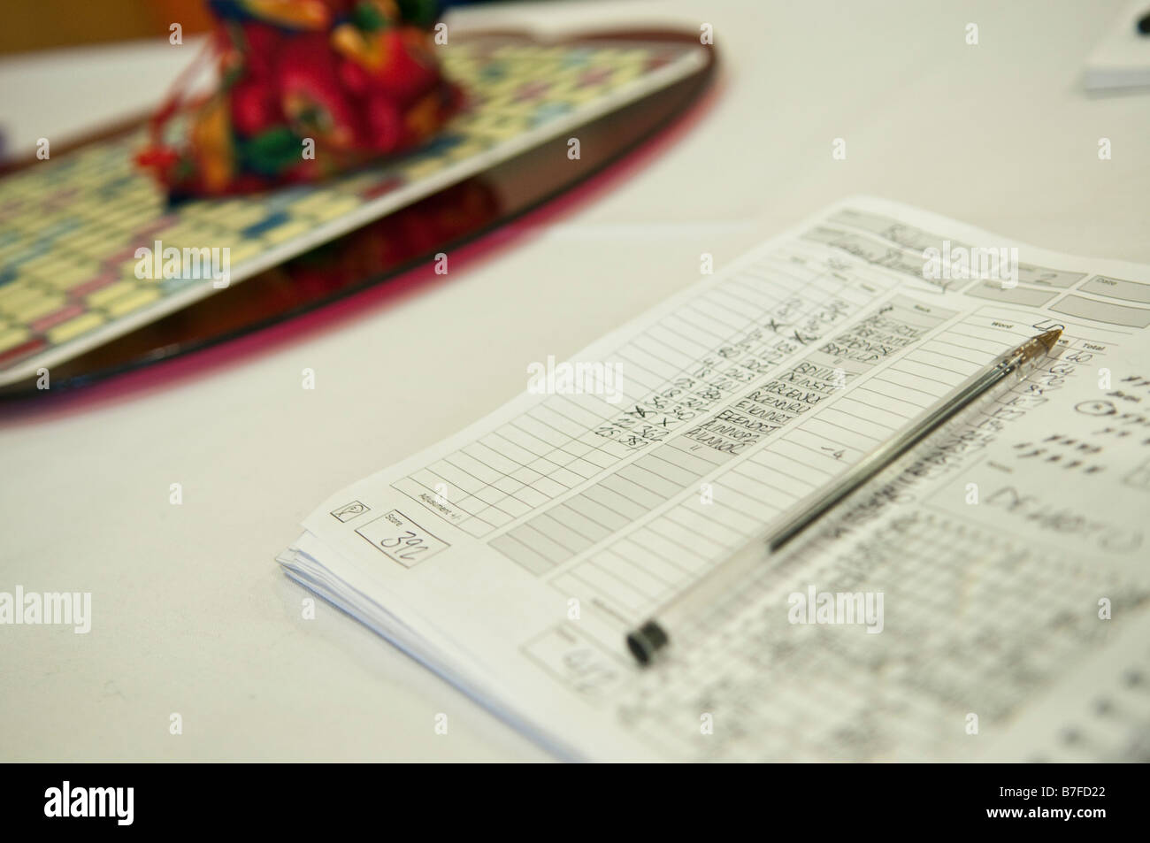 Scrabble score sheet at end of game at Northern Ireland Scrabble ...