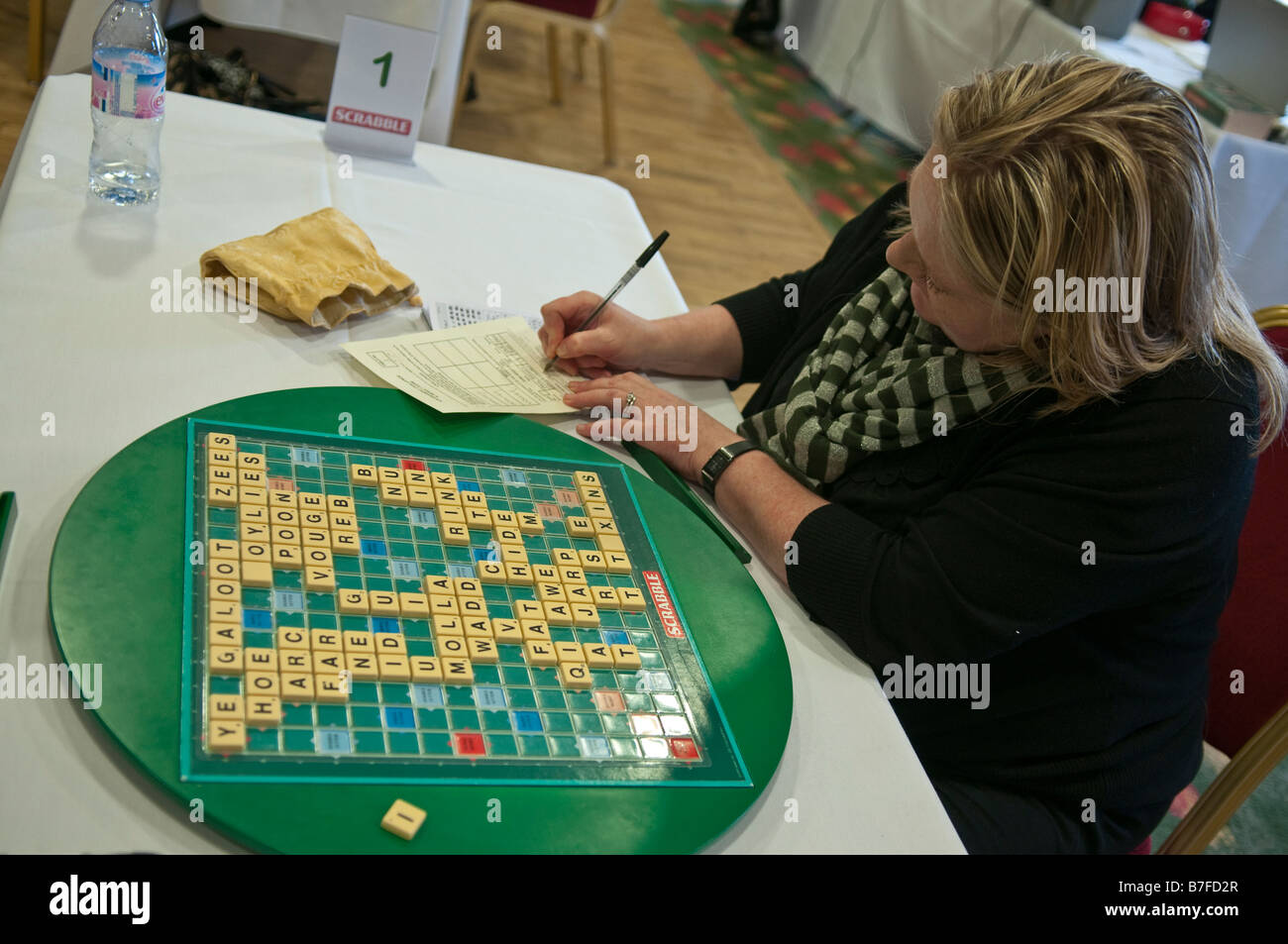 Scrabble competitor notes down score at Northern Ireland Scrabble ...