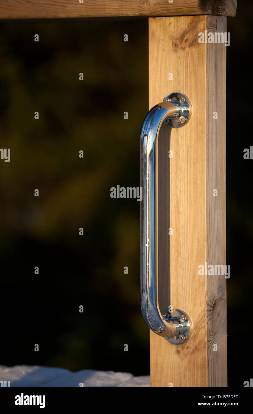 Chromed metal handle Stock Photo - Alamy