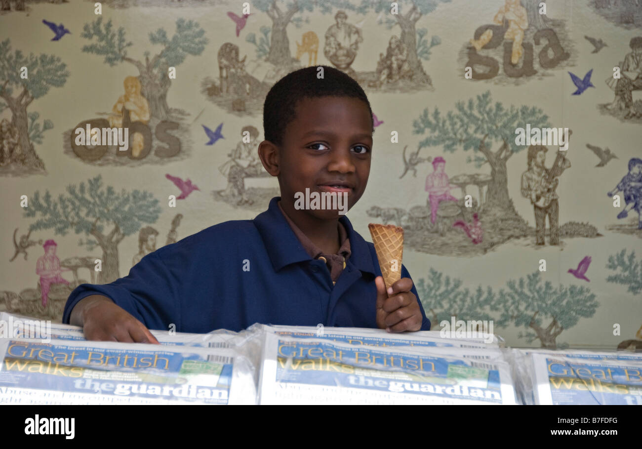 Black boy selling ice cream hi-res stock photography and images - Alamy