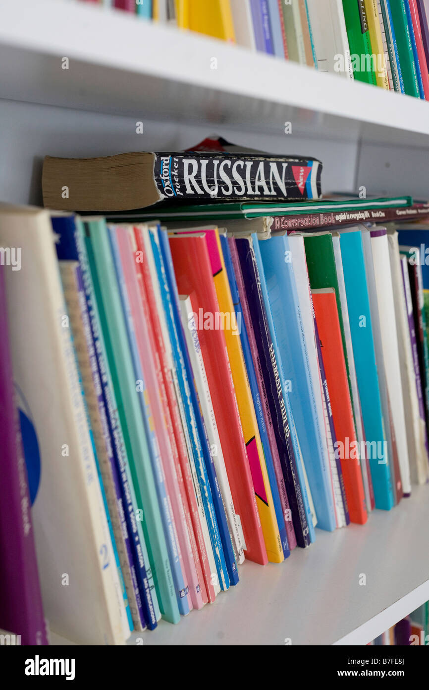 Language books on a shelf hi-res stock photography and images - Alamy