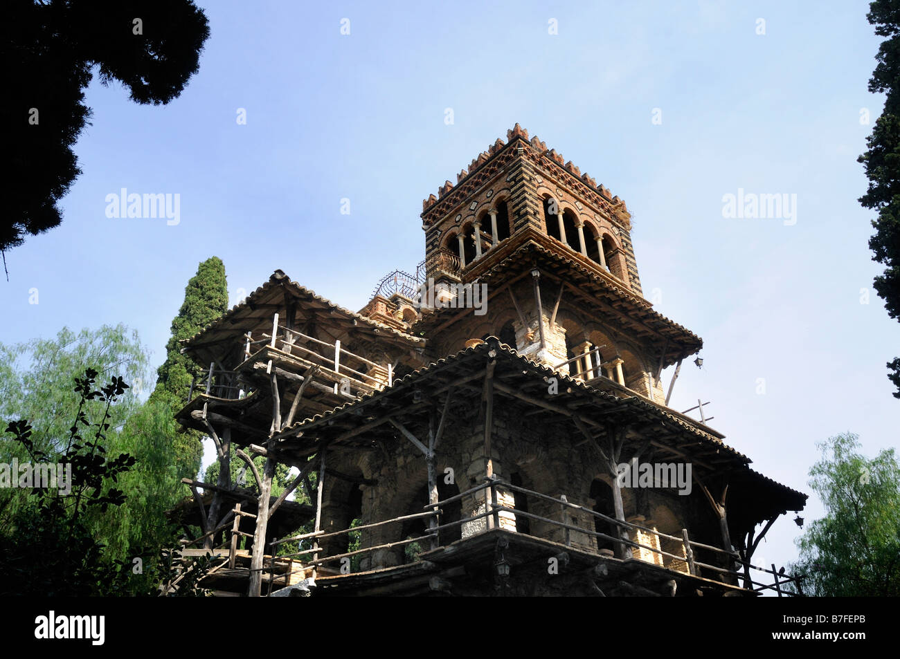 Birdwatching structure in the Public Gardens in Taormina Stock Photo ...