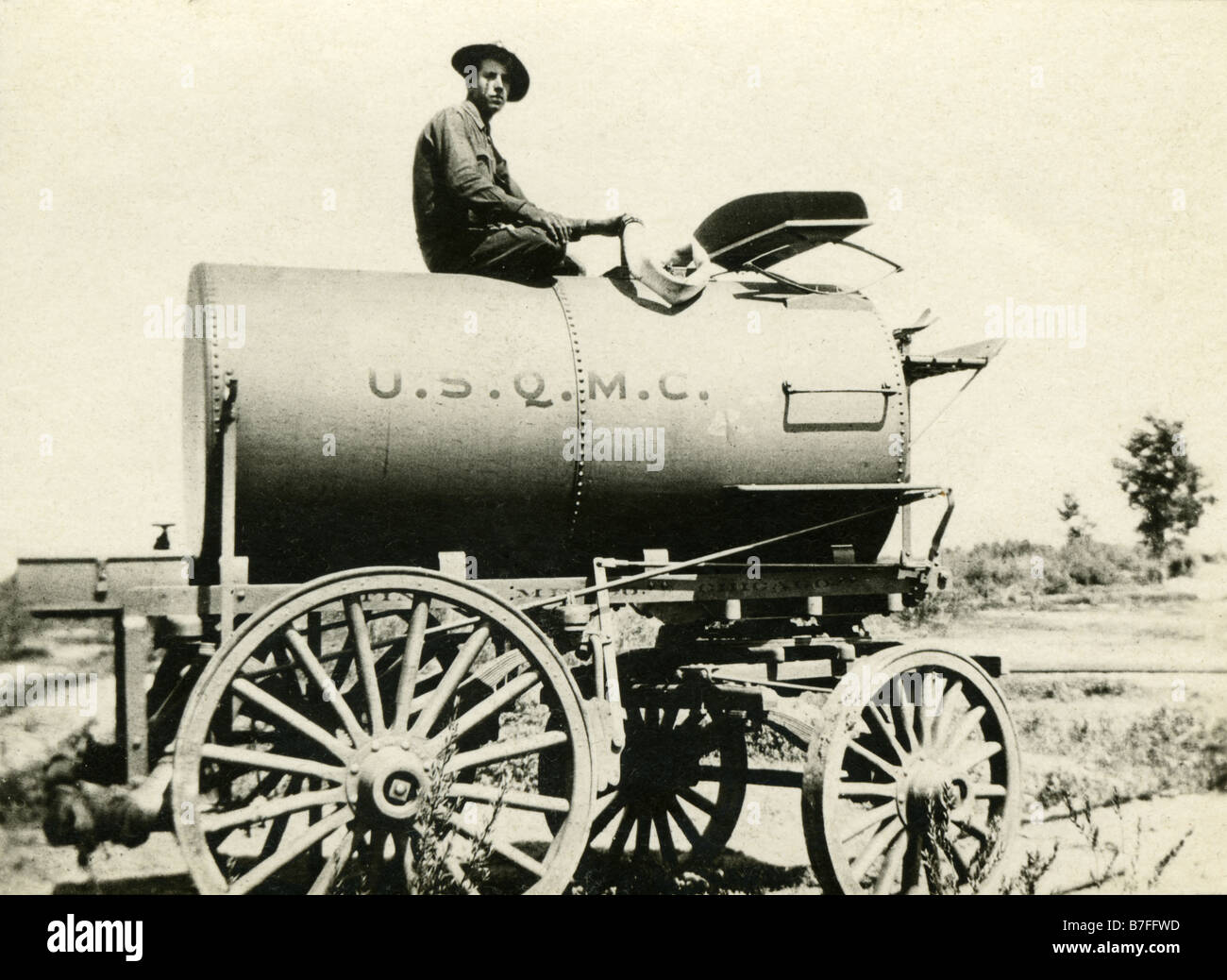 Circa 1915 USQMC wagon at Camp Cotton in El Paso, Texas during the ...