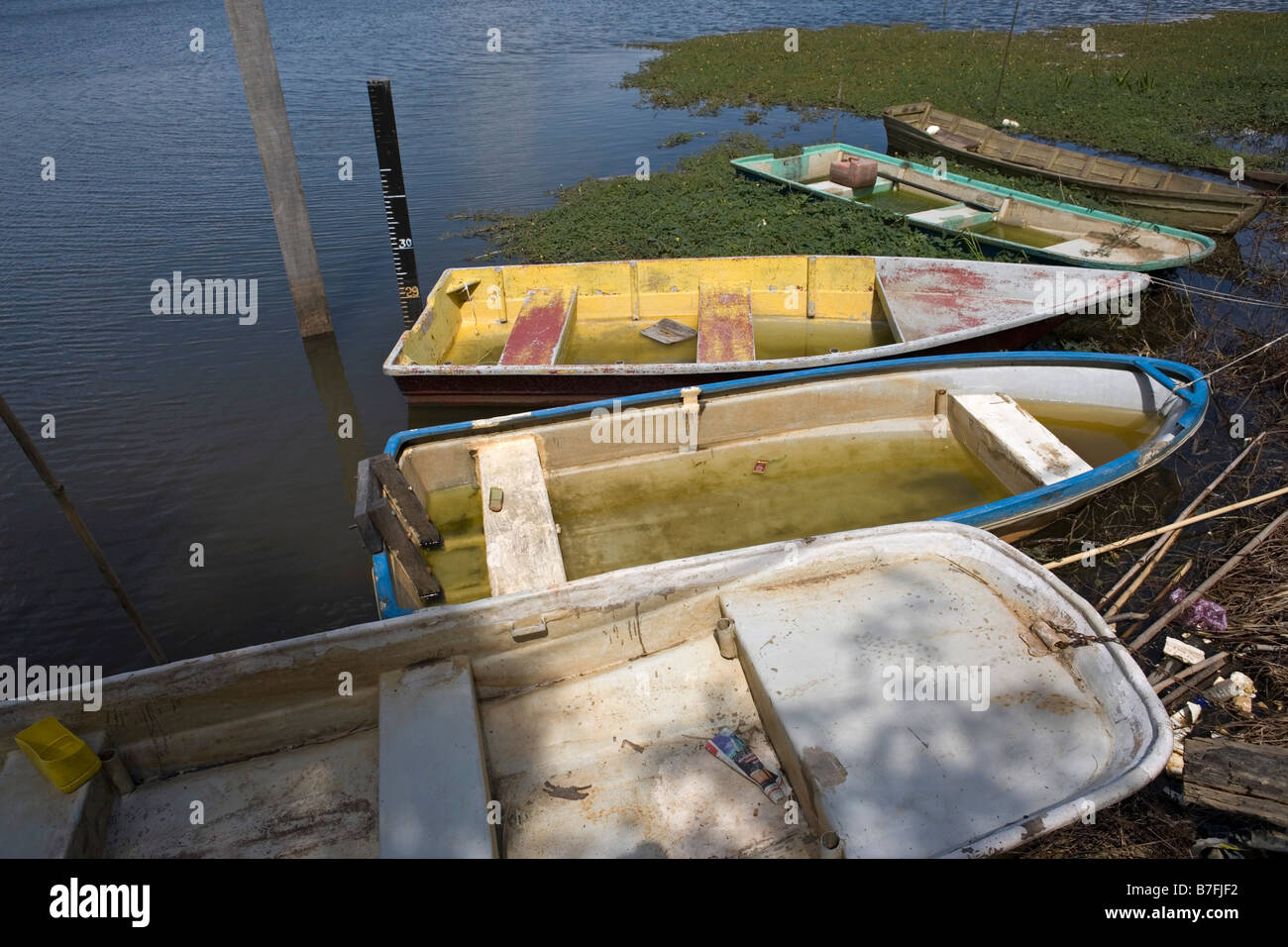 Wooden boat or also known as sampan used by fishermen in Perak ...
