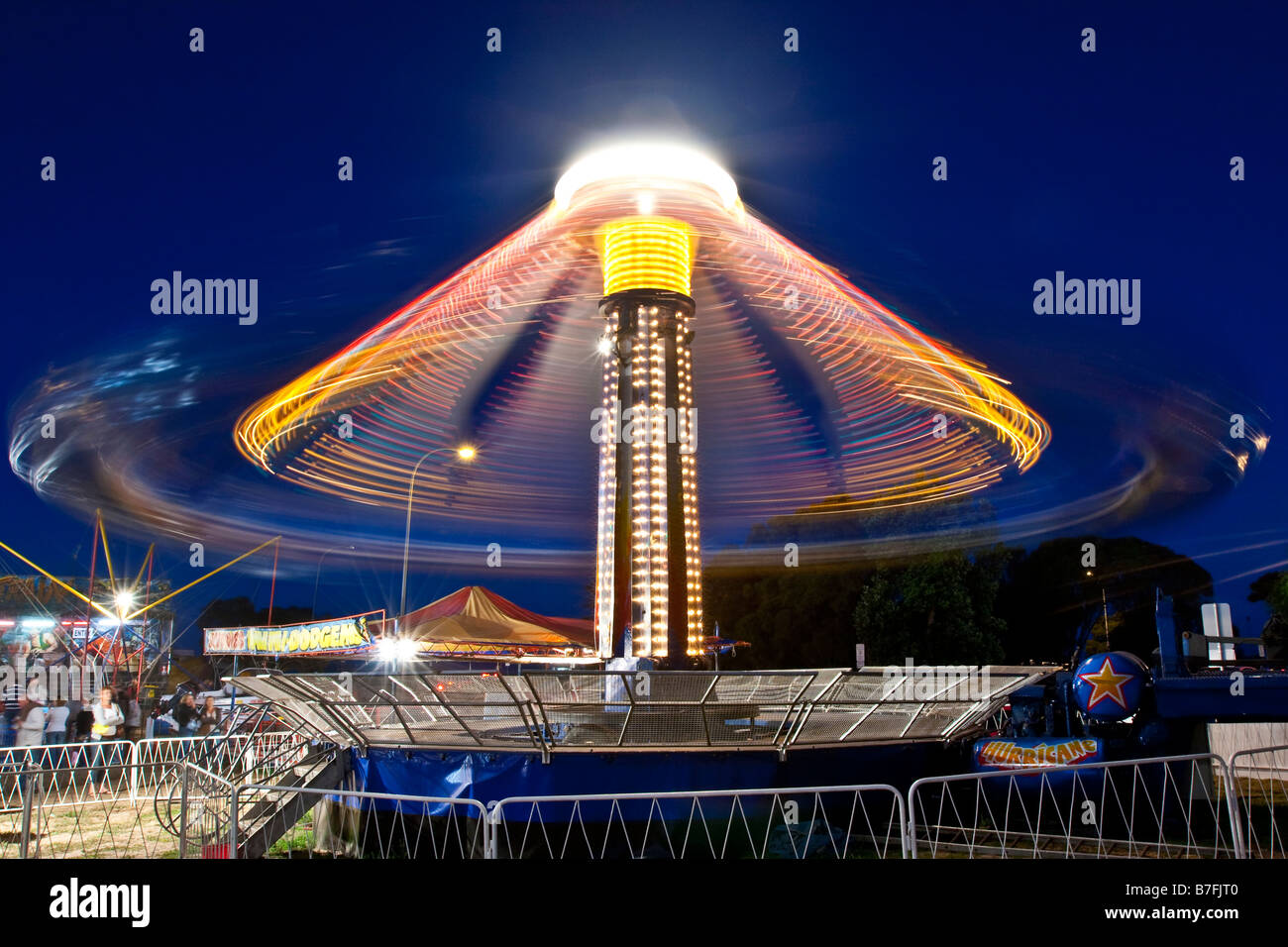 Carnival ride at night. Rye foreshore carnival. January 2009. Rye ...