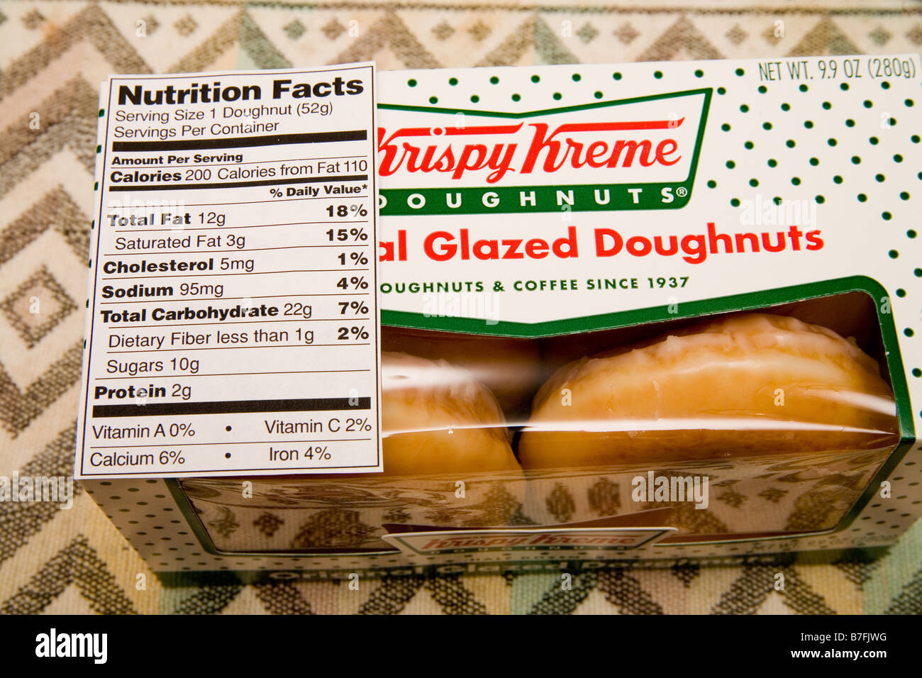 Package of bearing nutritional information label Stock Photo - Alamy