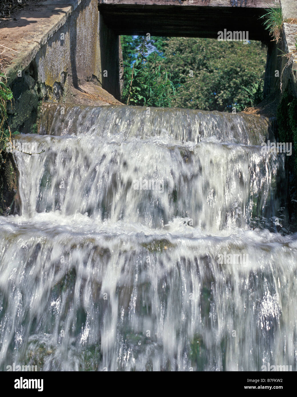 WATERFALL AT LETHERINGSETT GARDENS Stock Photo - Alamy
