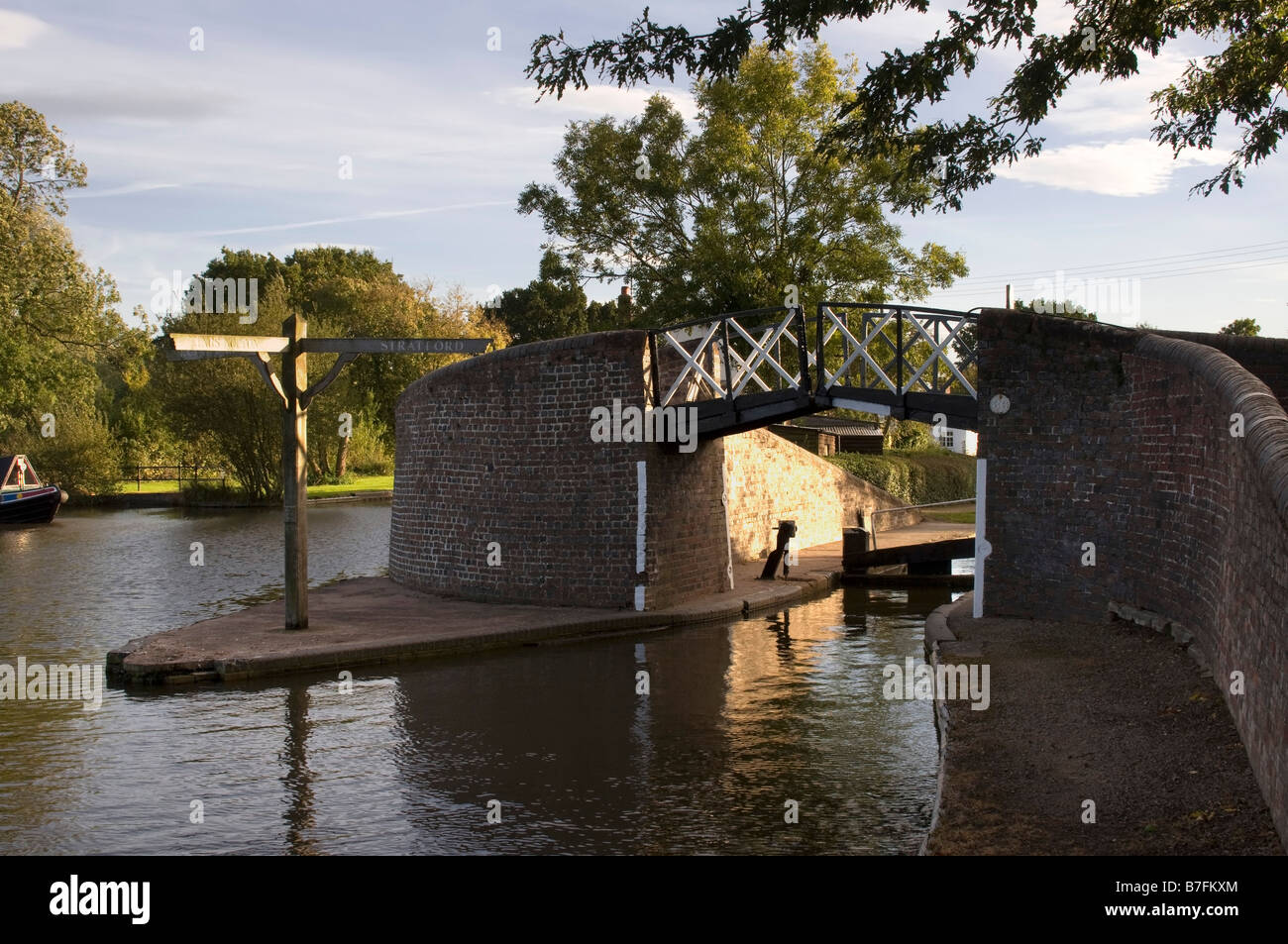 A bridge over a canal Stock Photo - Alamy