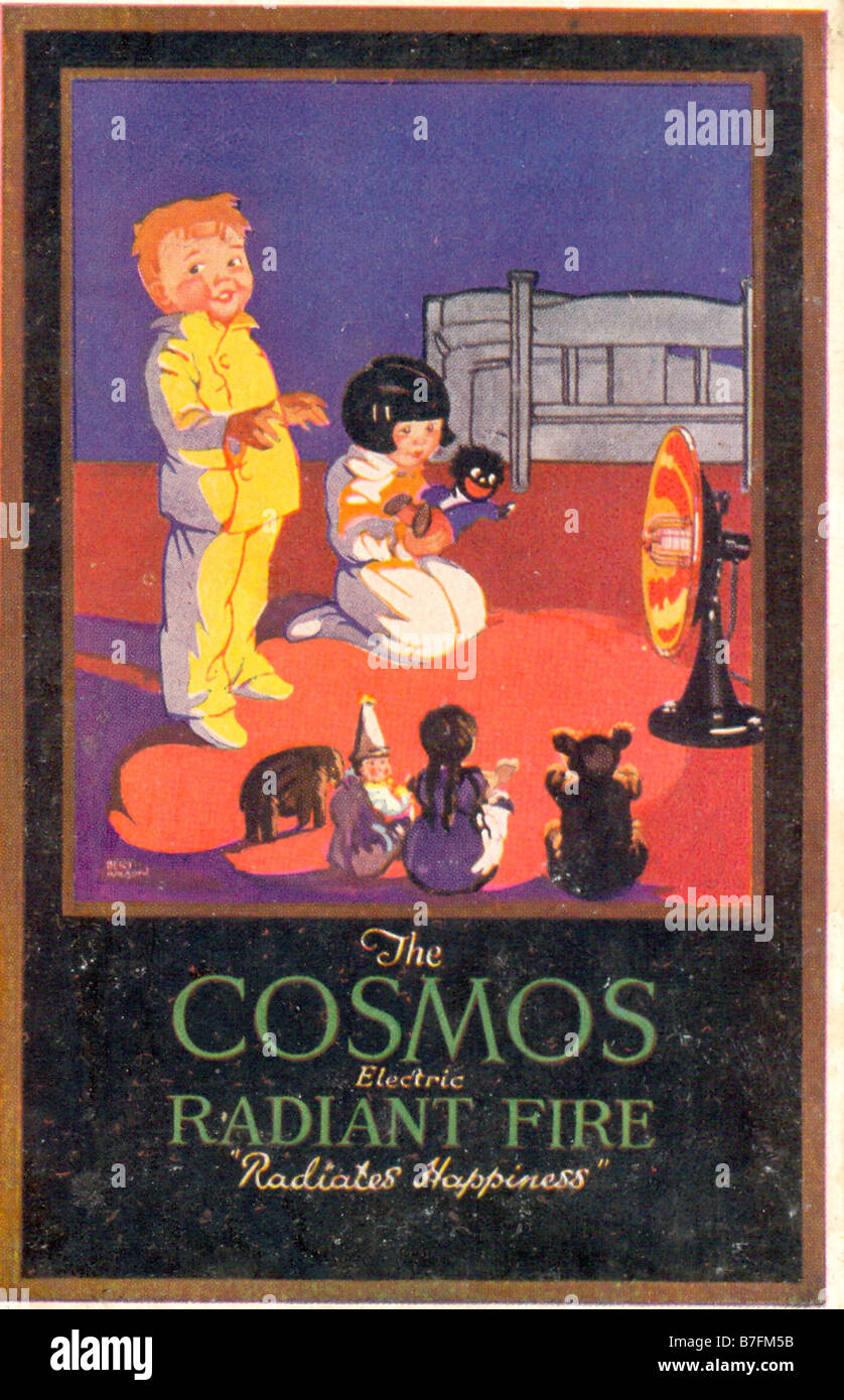 Advertisement for The Cosmos Electric Radiant Fire Stock Photo - Alamy