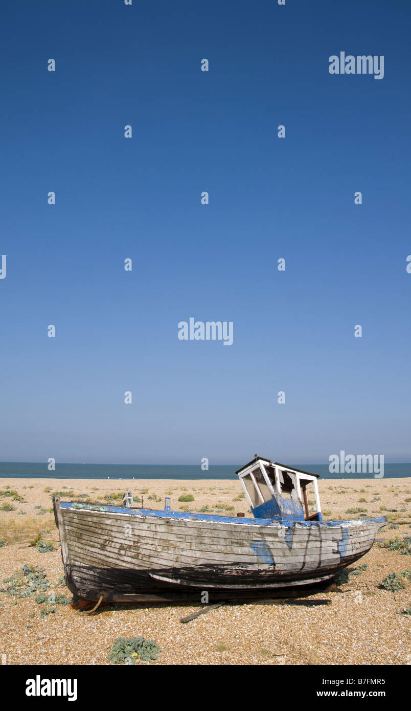 An old fishing boat on the beach at Dungeness Stock Photo - Alamy