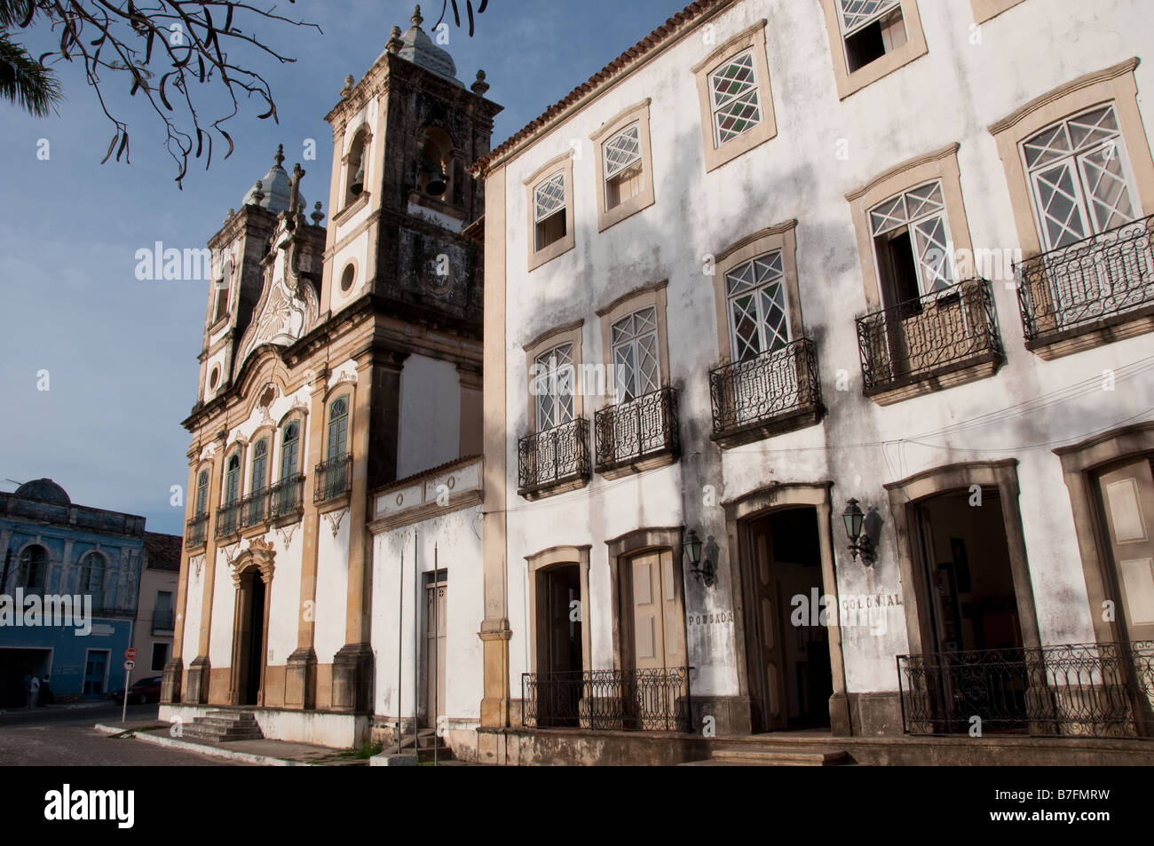 Facade of the old church and colonial hotel Penedo is an old colonial ...