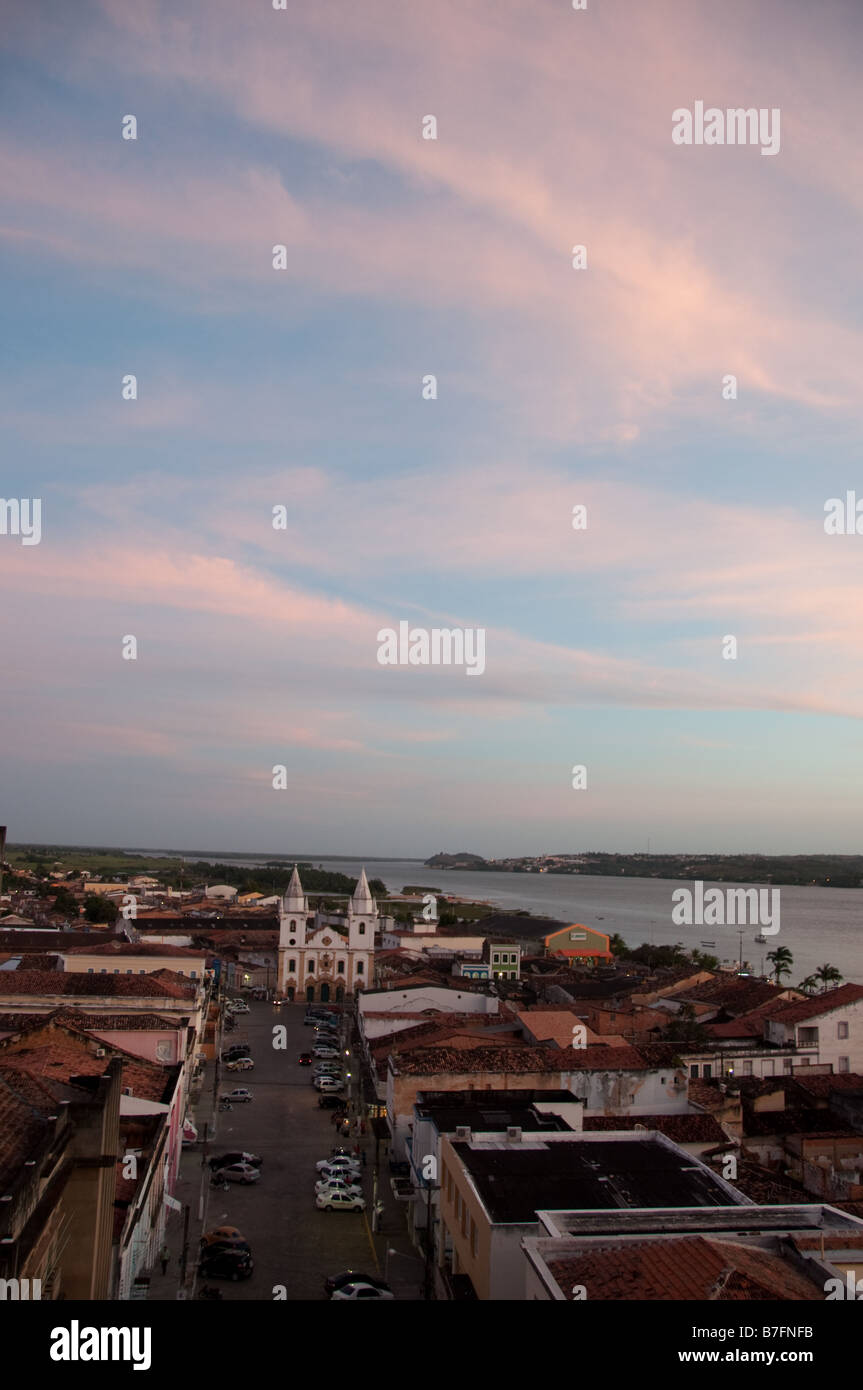 A rooftop view of the town at sunset Penedo is an old colonial port ...