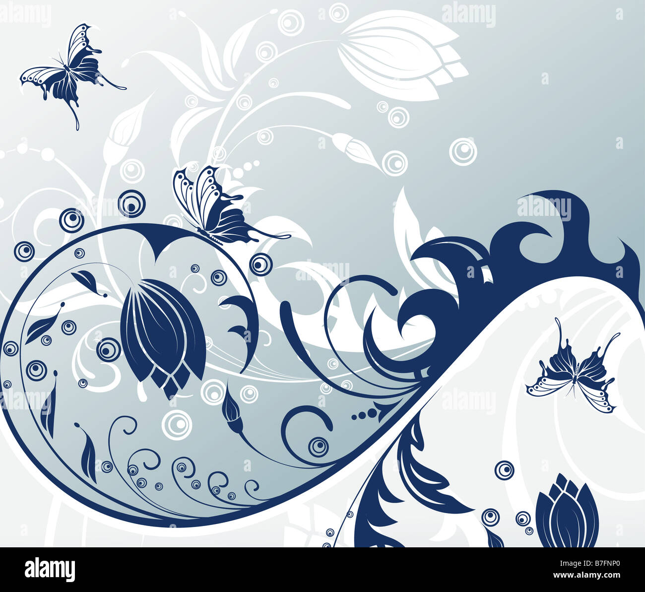 Floral background with butterfly Stock Photo - Alamy