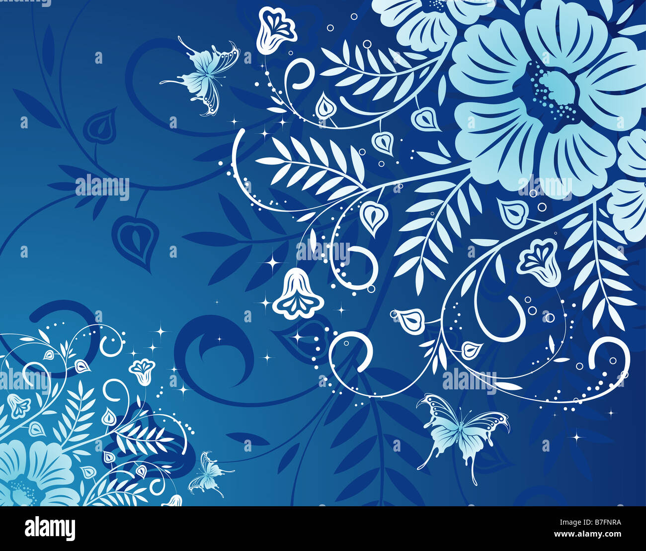 Floral background with butterfly Stock Photo - Alamy