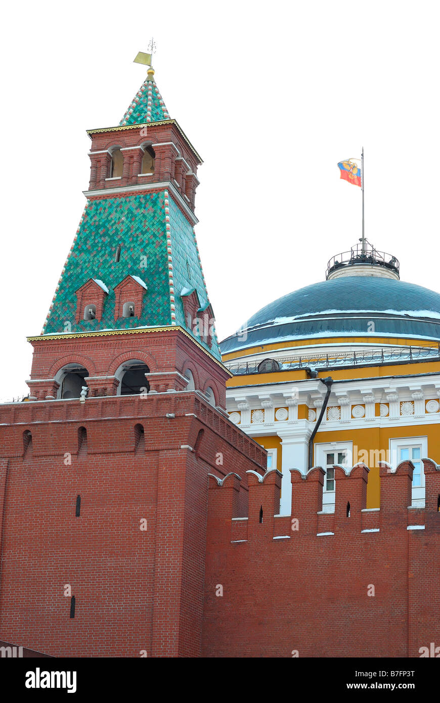 Senate Senatskaya Tower of the Moscow Kremlin and a building of Russian ...